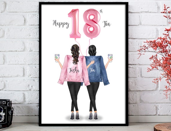 Happy 18th Birthday Print Best Friend Birthday Gift Mum | Etsy