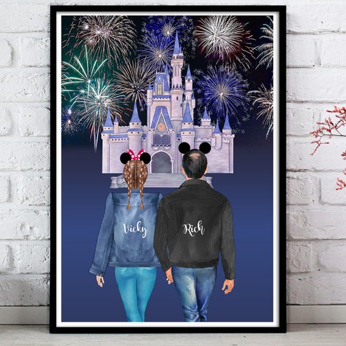 Custom Disney Inspired Portrait Personalized Print for - Etsy