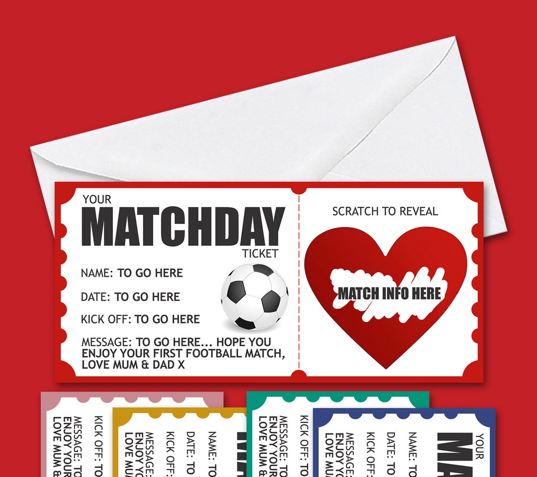 Surprise Them With This Personalised Scratch off Football Ticket ...
