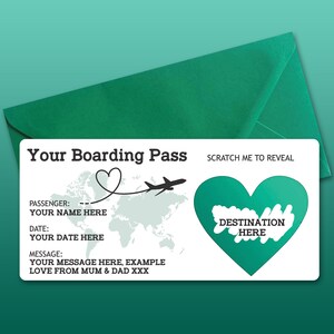 Personalised Scratch off Boarding Pass, Customised Surprise Birthday ...