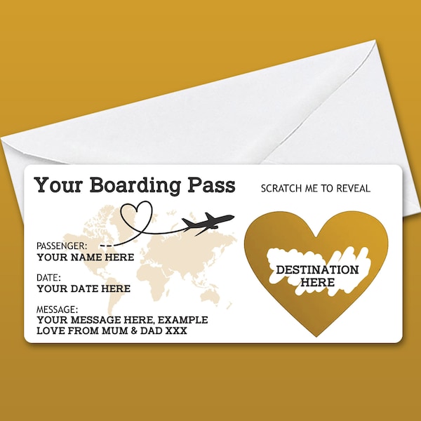 Boarding Pass Scratch to Reveal - Etsy UK