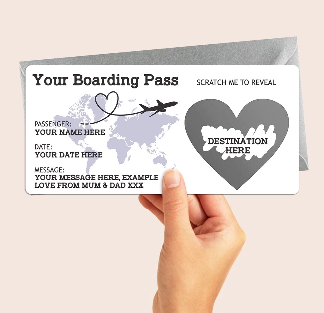 Scratch Reveal Fathers Day Card, Surprise Holiday Boarding Pass ...