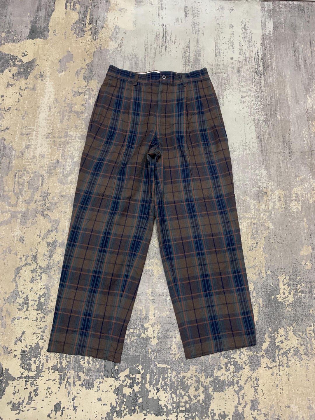 Vintage 70s Style Plaid Checkered Men Fashion Japanese Brand Tartan ...