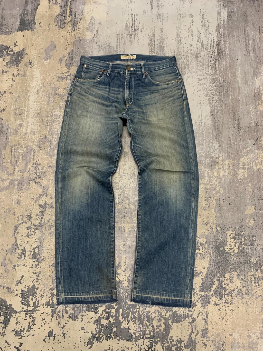 Vintage Uniqlo Rusty Distressed Denim Stonewashed Jeans Pant Mens ...