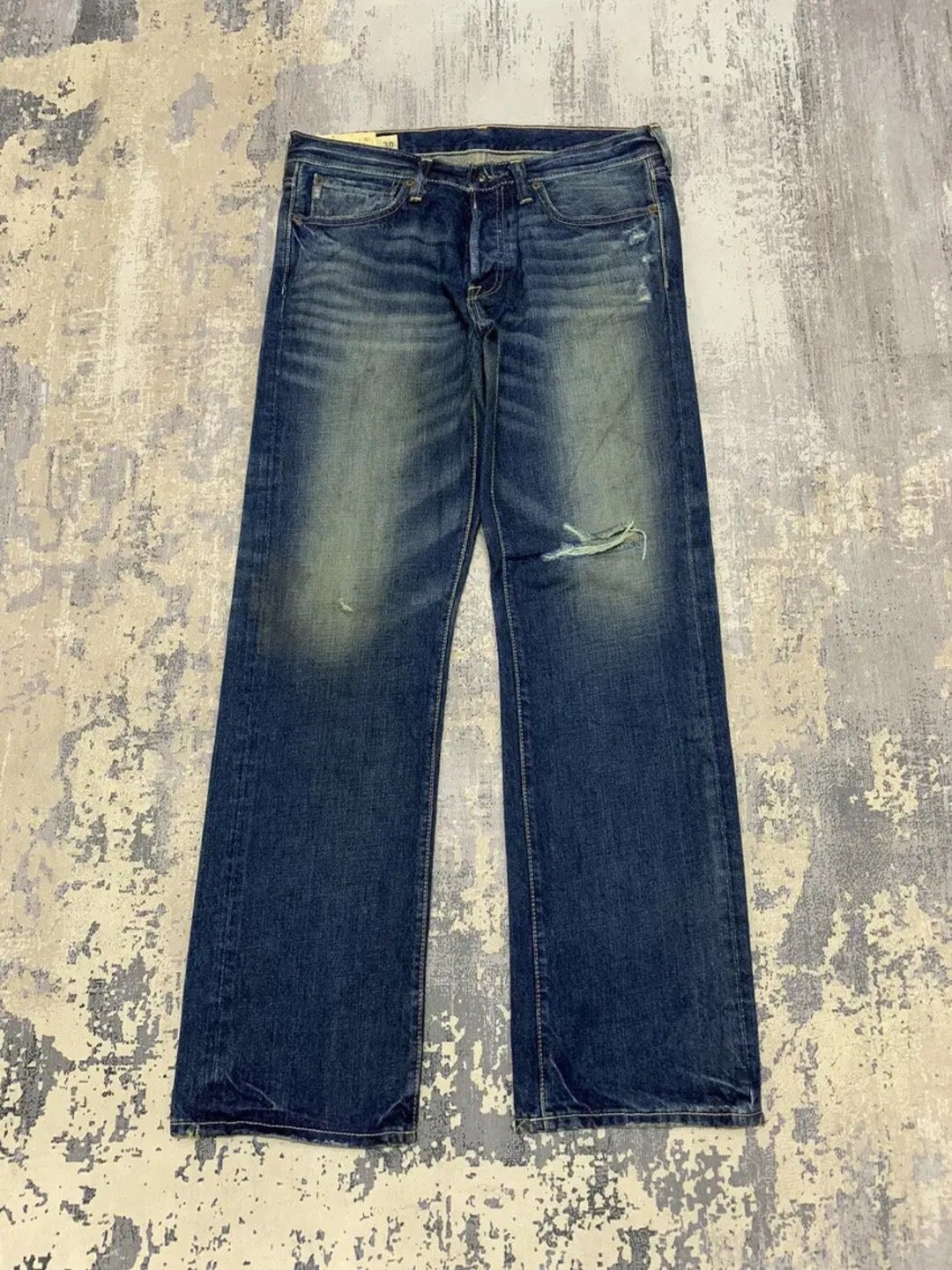 Vintage A&F Jeans Straight Leg Ripped Distressed Men Denim Jeans ...