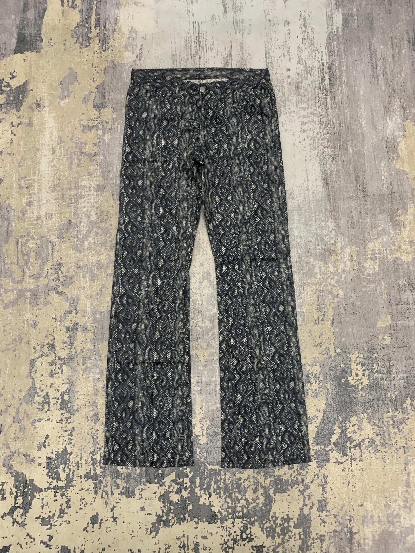 Japan Snake Pattern Printed Boot Cut Pants Jeans Japanese Streetwear ...