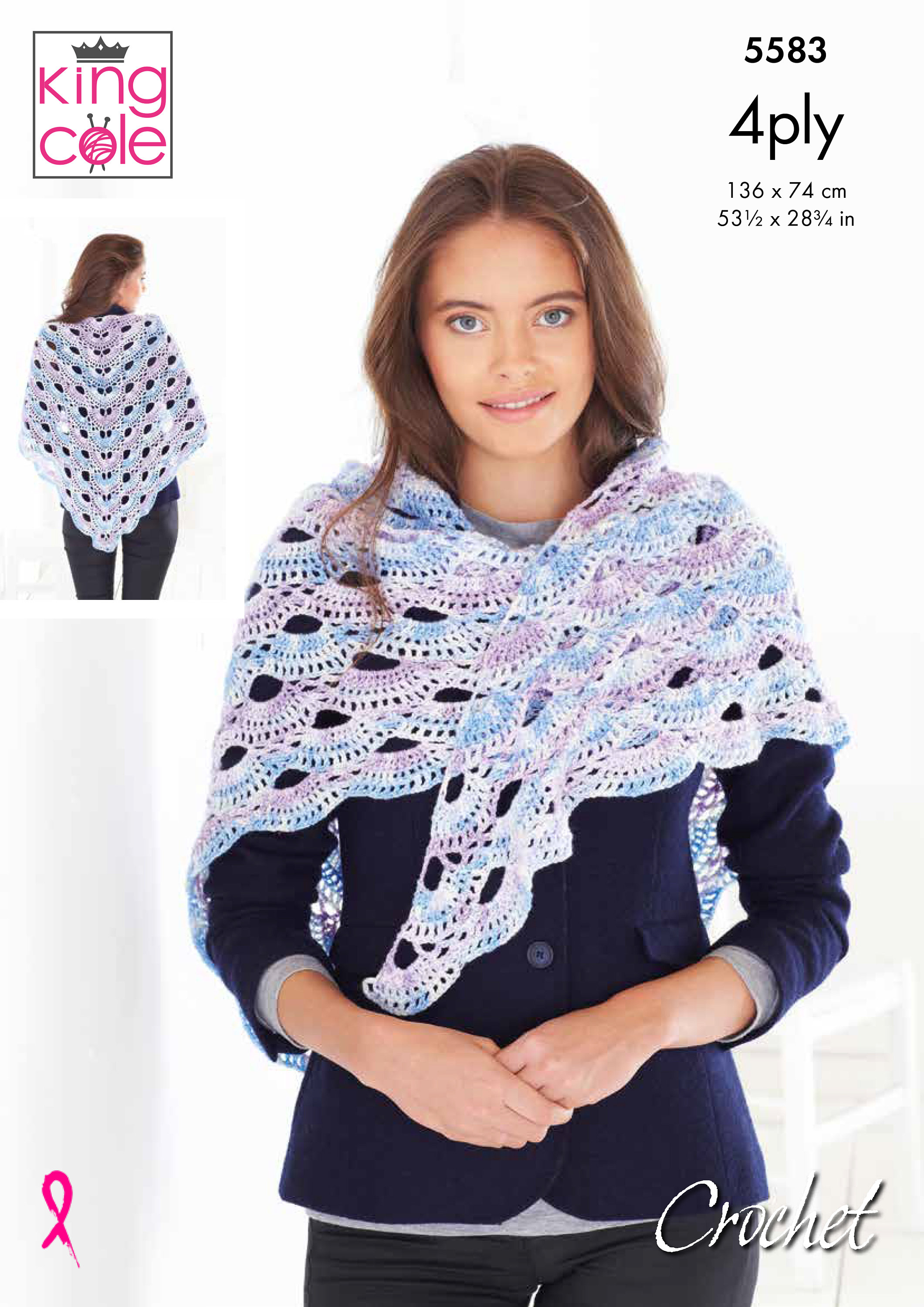 Shawls Crochet Pattern King Cole 4 Ply Crochet Pattern 5583 - Etsy UK