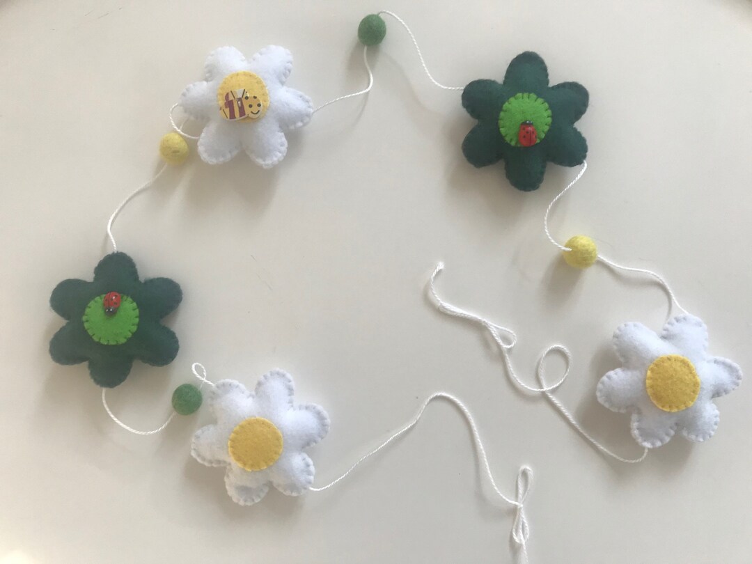 Spring Felt Garland, Flower Felt Bunting, Handmade Flower Banner ...