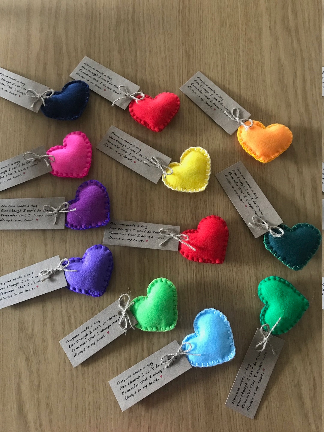 Handmade Felt Heart Pocket Hug With Message Card - Etsy