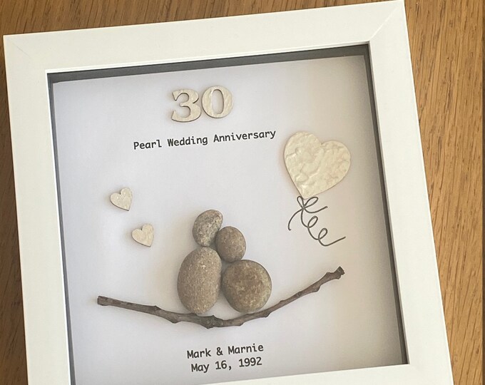 30th Wedding Anniversary Gift Shell Art Anniversary Gift for - Etsy