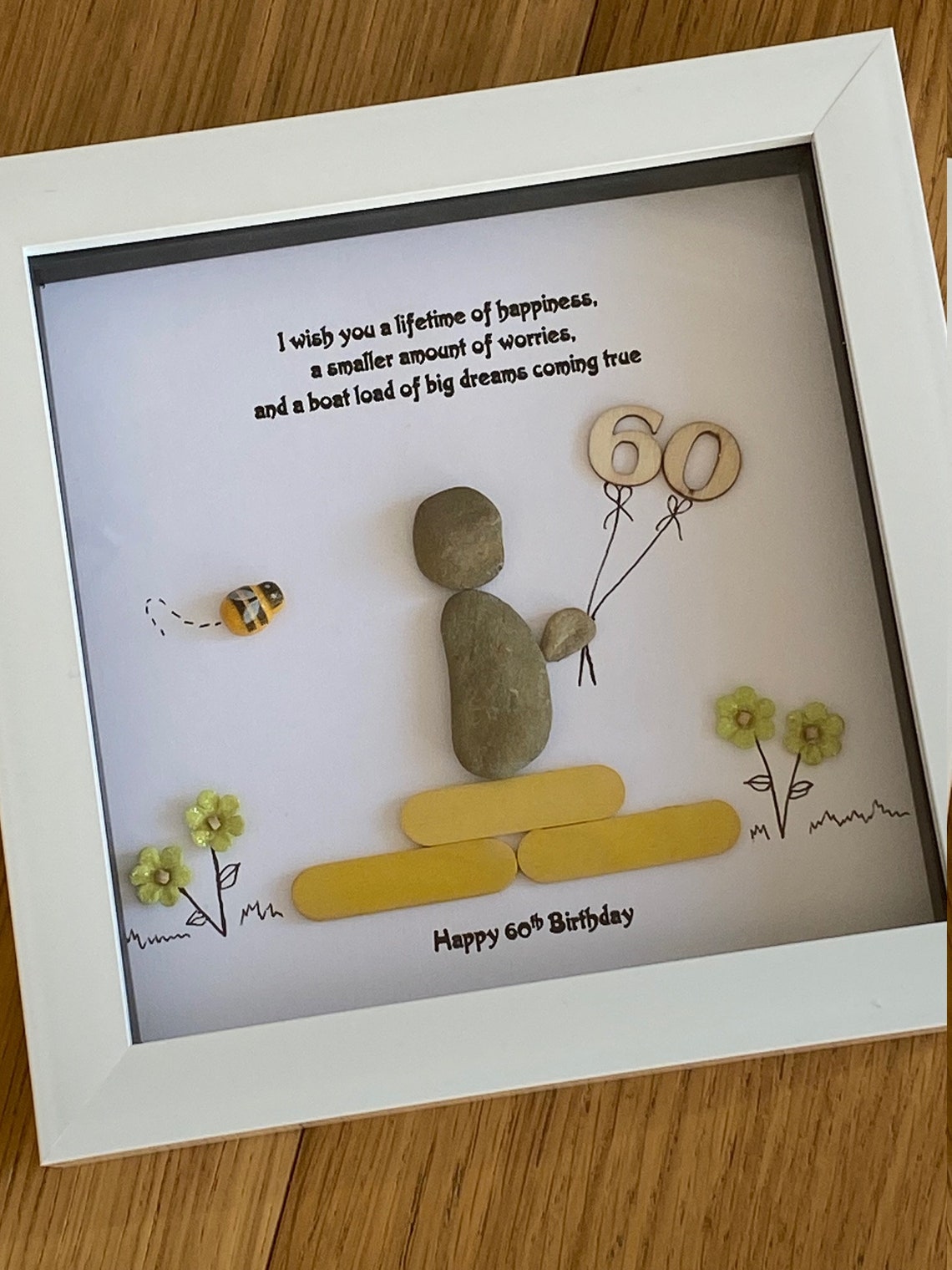 Personalised Birthday Milestone Pebble Picture 60th Birthday - Etsy