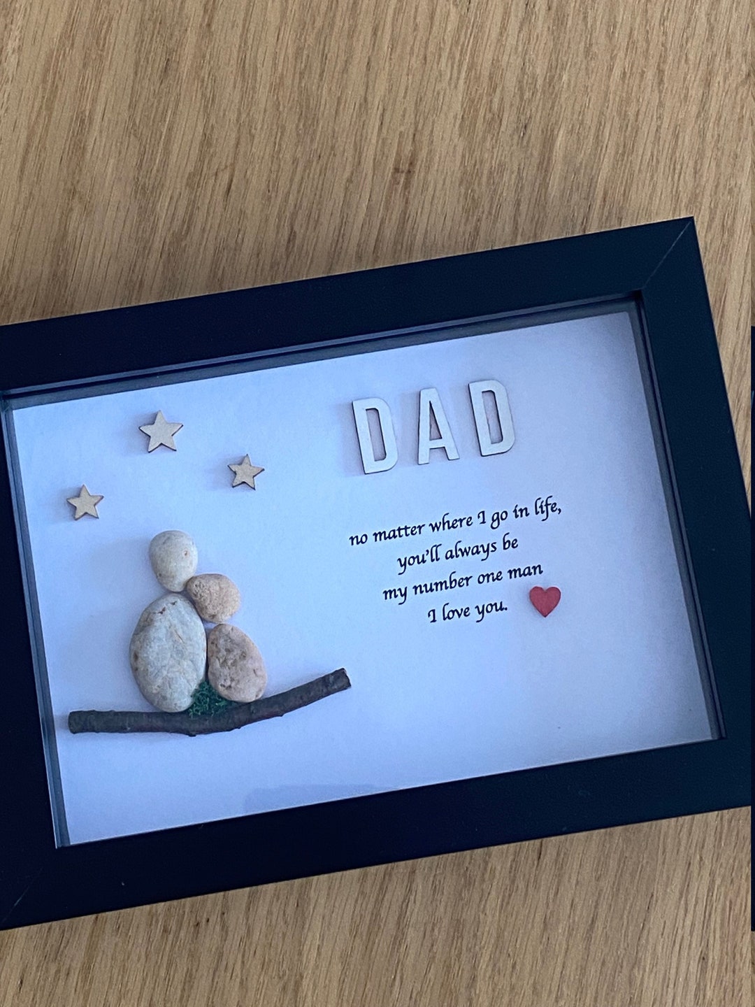 Personalised Father's Day Pebble Picture, Unique Birthday Gift for Dad ...
