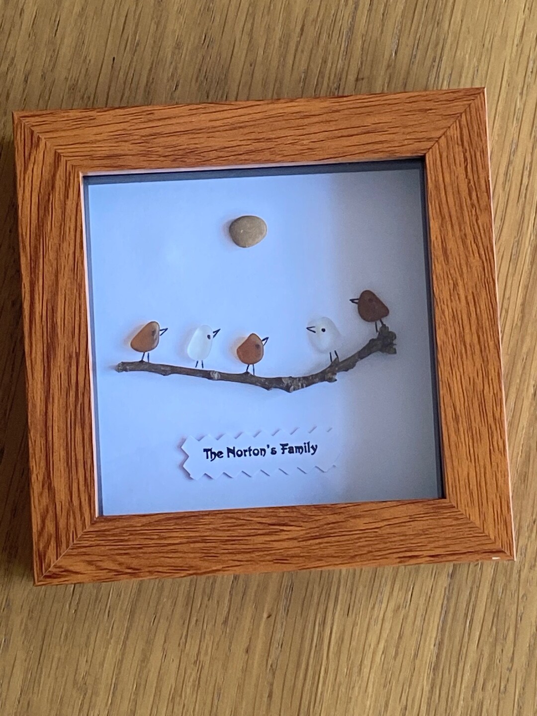 Personalised Sea Glass Family Picture - Sea Glass Birds Picture ...