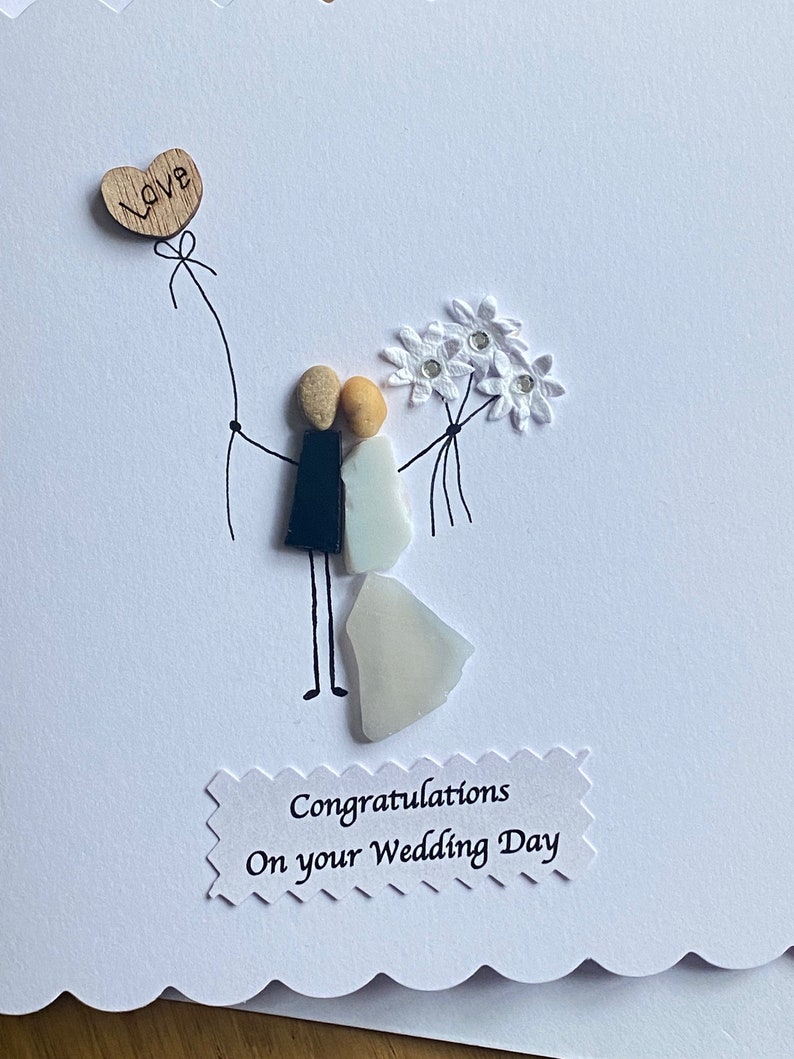 Personalised Wedding Day Pebble Card Unique Handmade Card for - Etsy