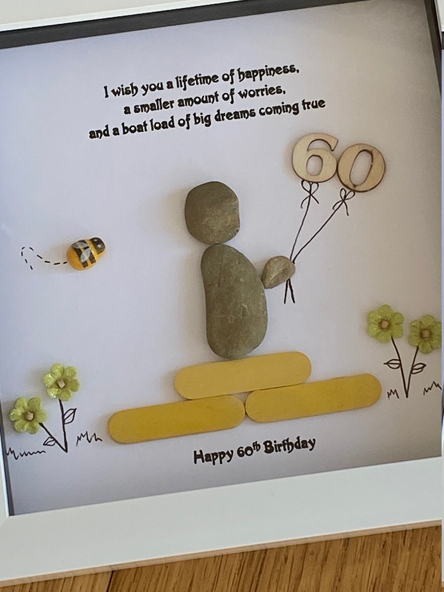 Personalised Birthday Milestone Pebble Picture 60th Birthday - Etsy