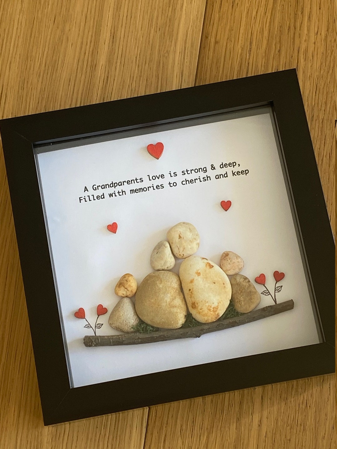 Grandparents Pebble Artwork Gift, Unique Gift for the Grandparents ...