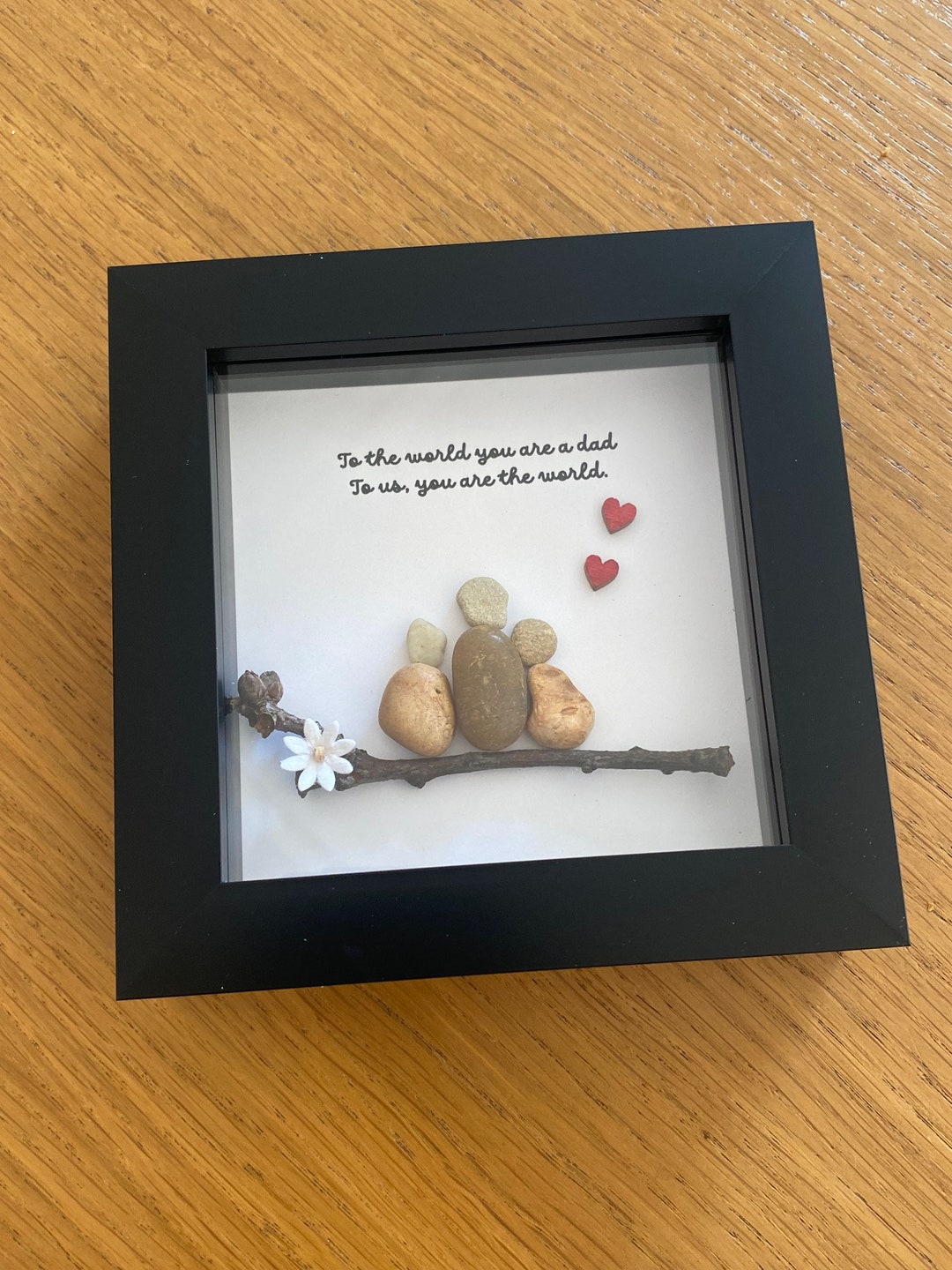Personalised Father's Day Pebble Picture, Unique Gift for Dad, Father's ...