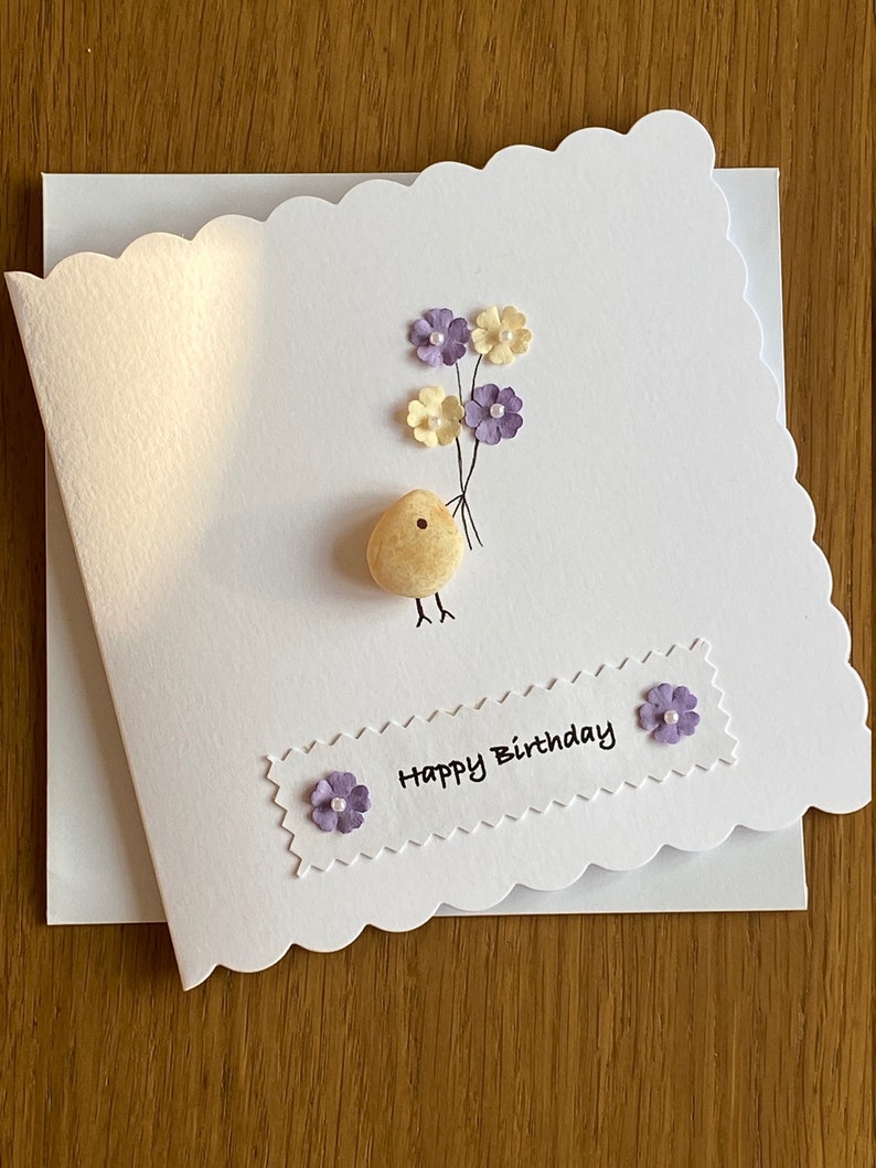 Happy Birthday Pebble Card Birthday Wishes Card Handmade - Etsy
