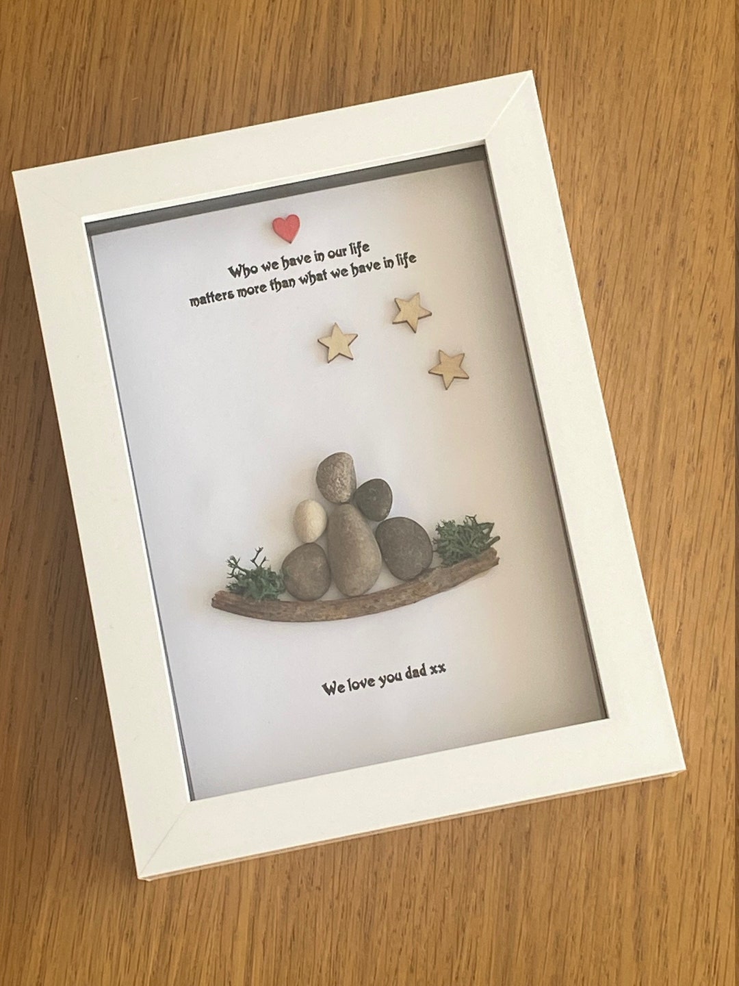 Personalised Father's Day Pebble Picture, Unique Pebble Picture for Dad ...