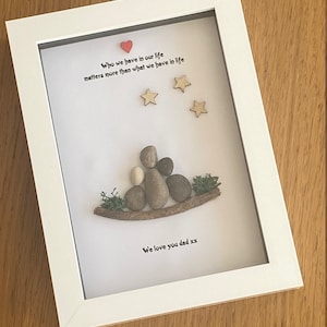 Personalised Father's Day Pebble Picture, Unique Pebble Picture for Dad ...