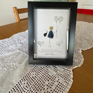 Personalised 80th Birthday Pebble Picture, Unique Birthday Gift for 80 ...
