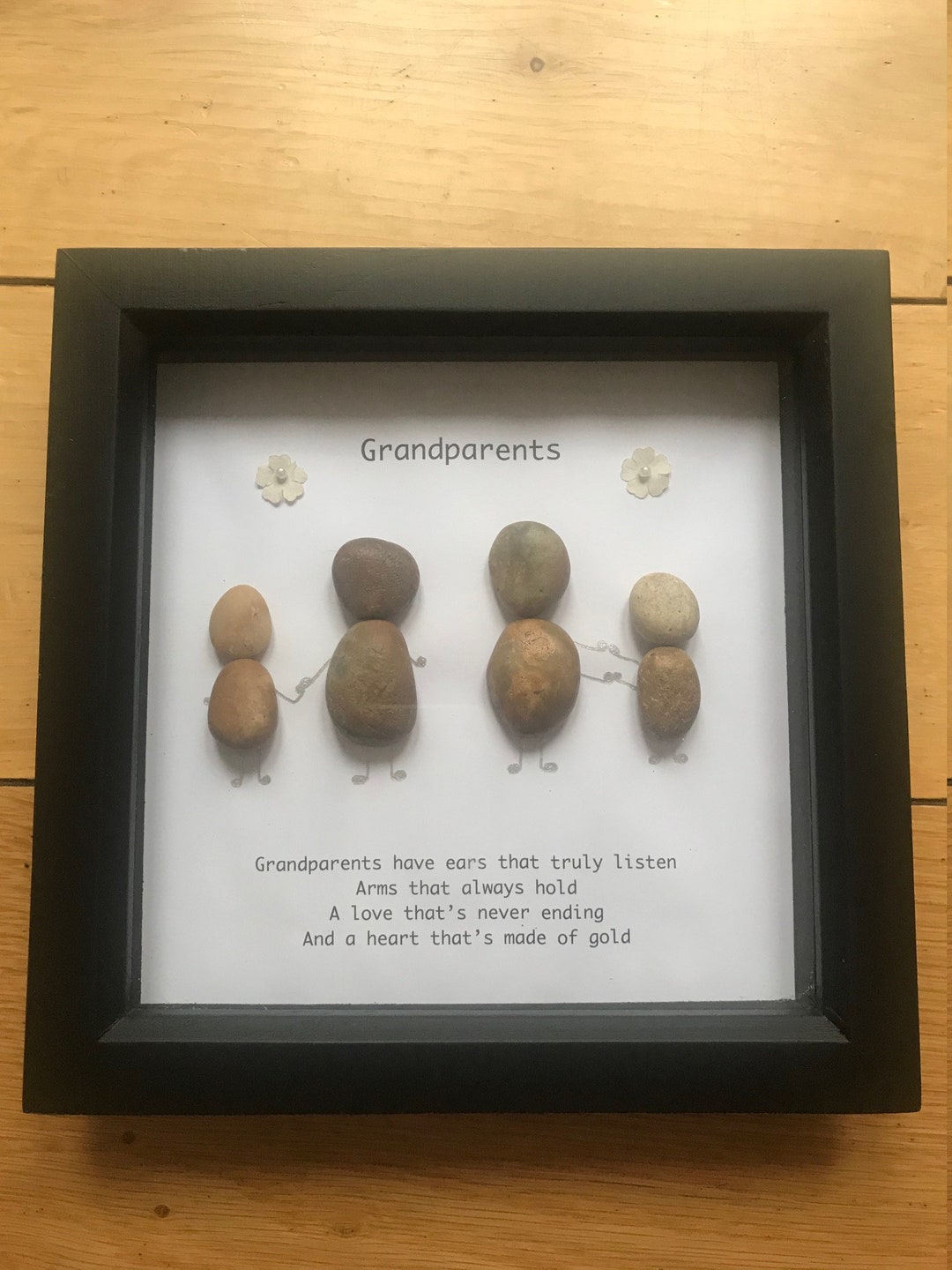 Personalised Grandparents Pebble Picture, Grandparents Pebble Art ...