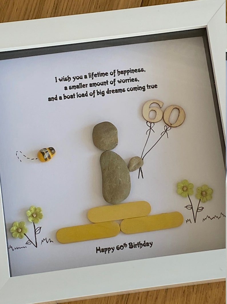 Personalised Birthday Milestone Pebble Picture 60th Birthday - Etsy