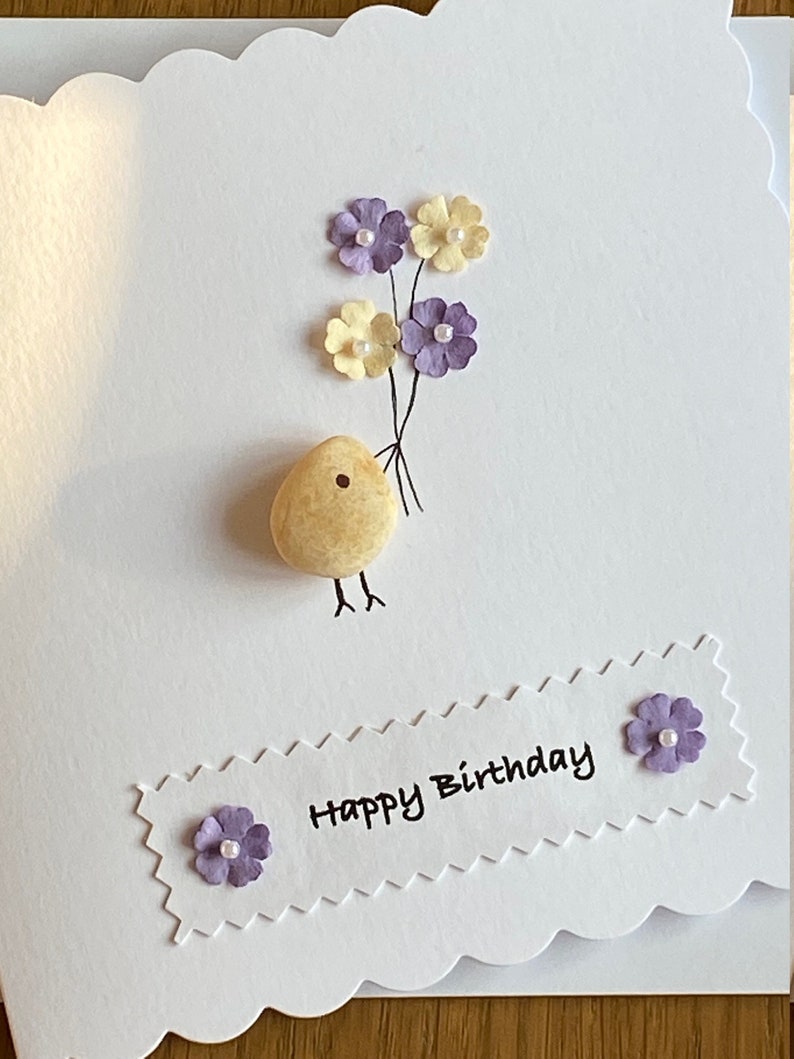 Happy Birthday Pebble Card Birthday Wishes Card Handmade - Etsy