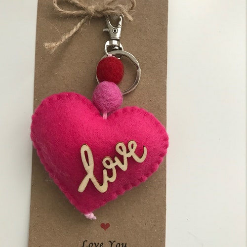 Handmade Felt Keyring Giraffe Keyring Valentines Gift - Etsy