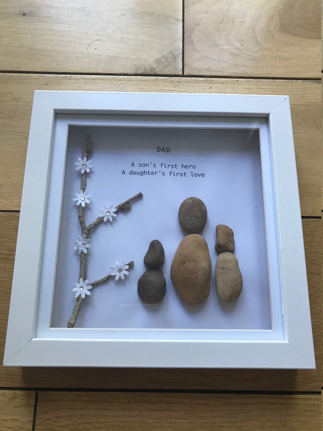 Personalised Father Pebble Picture, Unique Father's Day Gift, Pebble ...