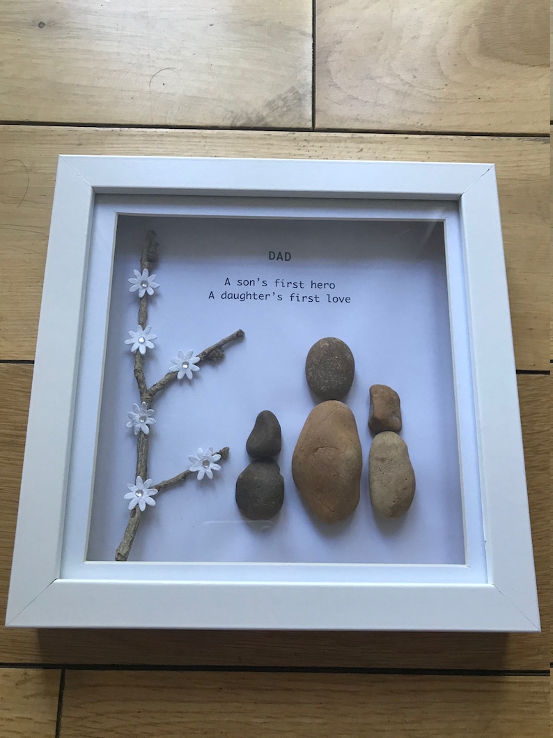 Personalised Father Pebble Picture, Unique Father's Day Gift, Pebble ...