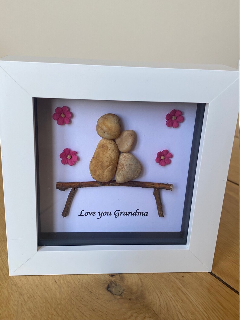 Personalised Grandma Pebble Art Picture, Gift for Grandmother, Unique ...