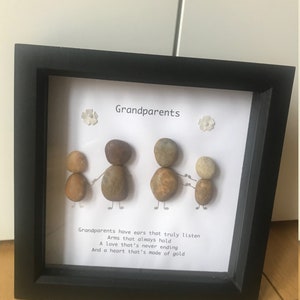 Personalised Grandparents Pebble Picture, Grandparents Pebble Art ...