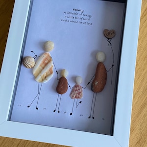 Personalised Family Pebble Picture, Pebbles and Shells Picture Frame ...