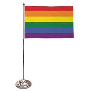 Rainbow Satin Table Flag - Etsy