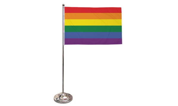 Rainbow Satin Table Flag - Etsy