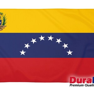 Duraflag Venezuela Crest 5ft X 3ft With Clips/hooks Premium Quality 5x3 Flags - Etsy UK