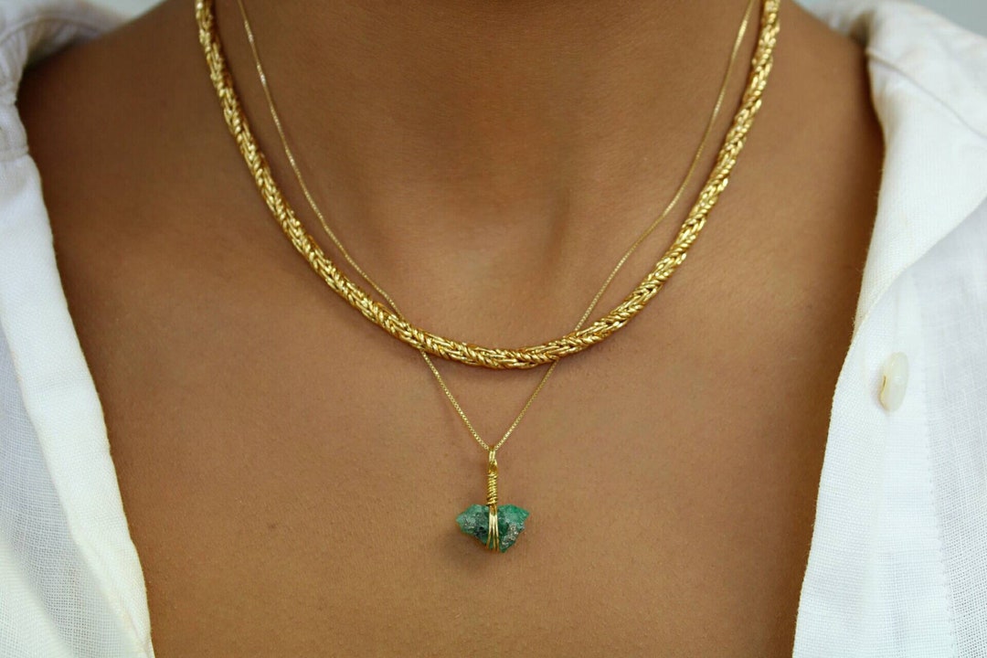 18k Gold Laminate Braid Chain, Gold Filled Rope Chain, Chunky Gold Rope ...