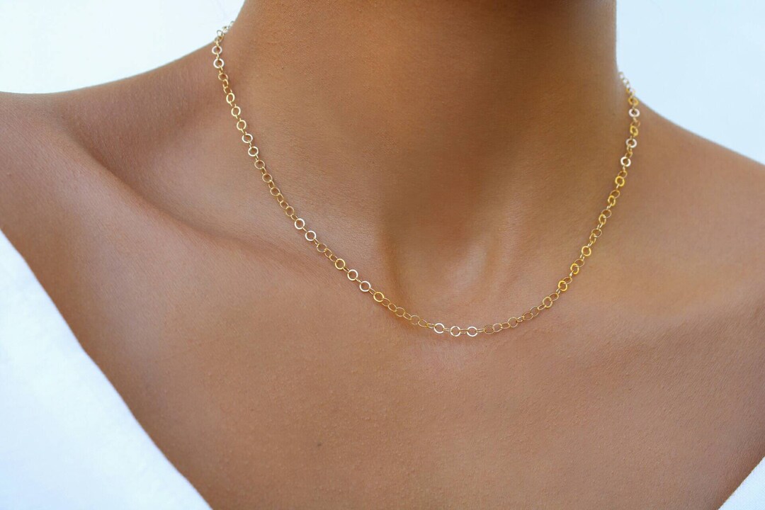 Minimalistic Gold Chain Necklace, Gold Layering Necklace, Every Day ...