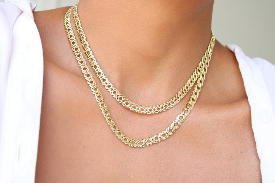 6.5mm Chunky Gold Chain, 18k Gold Filled Necklace, Chain Choker, Thick ...
