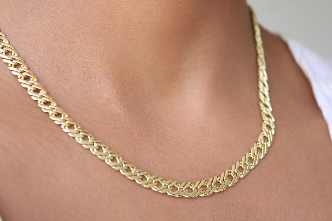 6.5 Mm Chunky Gold Chain, 18k Gold Filled Necklace, Chain Choker, Thick ...