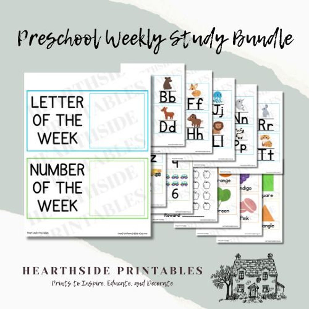 Preschool Weekly Study Bundle - Homeschool Printables, Preschool, Pre-k ...