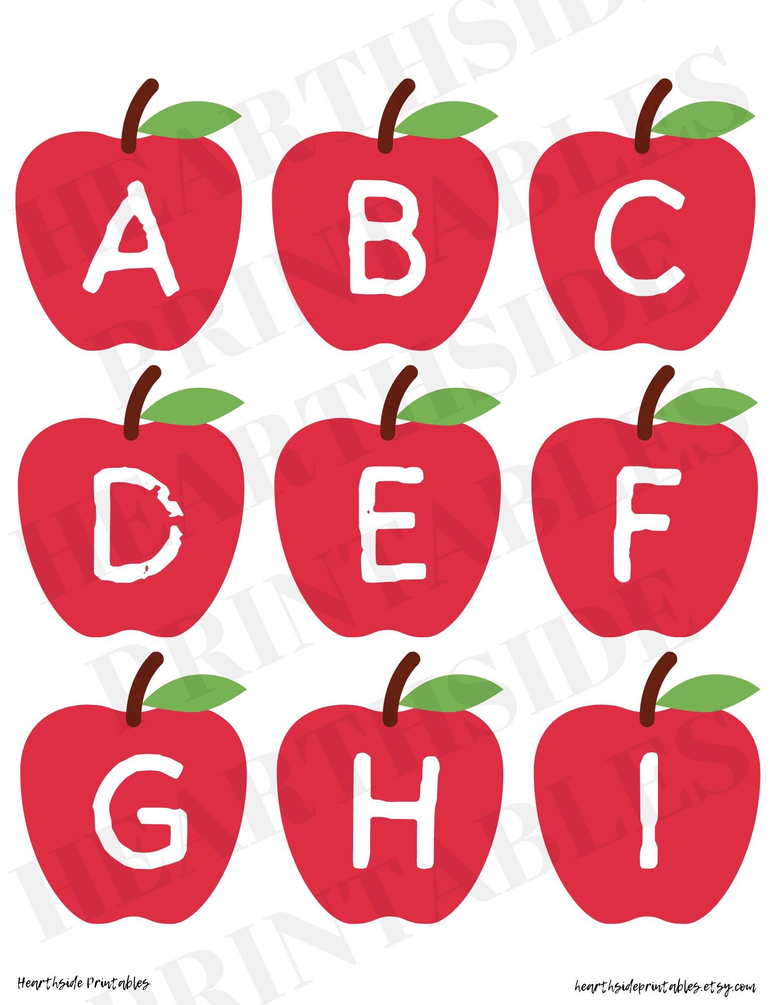 Apple Alphabet Cards Printable - Apple Unit, Homeschool Printables ...