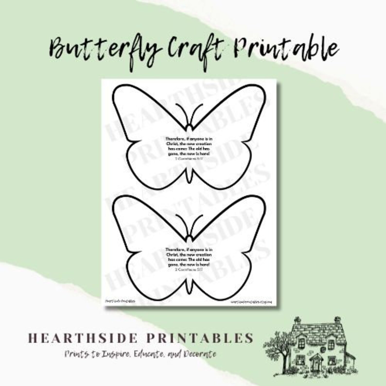 Butterfly Craft Printable - Homeschool, Early Education, Kids Crafts ...