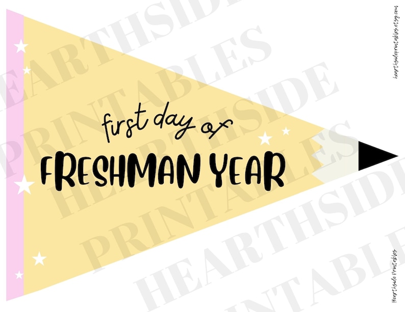 School Pencil Pennant DIY Printable Bundle - First Day of School, Last ...