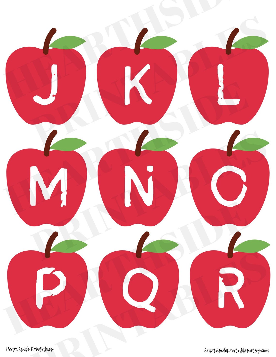 Apple Alphabet Cards Printable - Apple Unit, Homeschool Printables ...