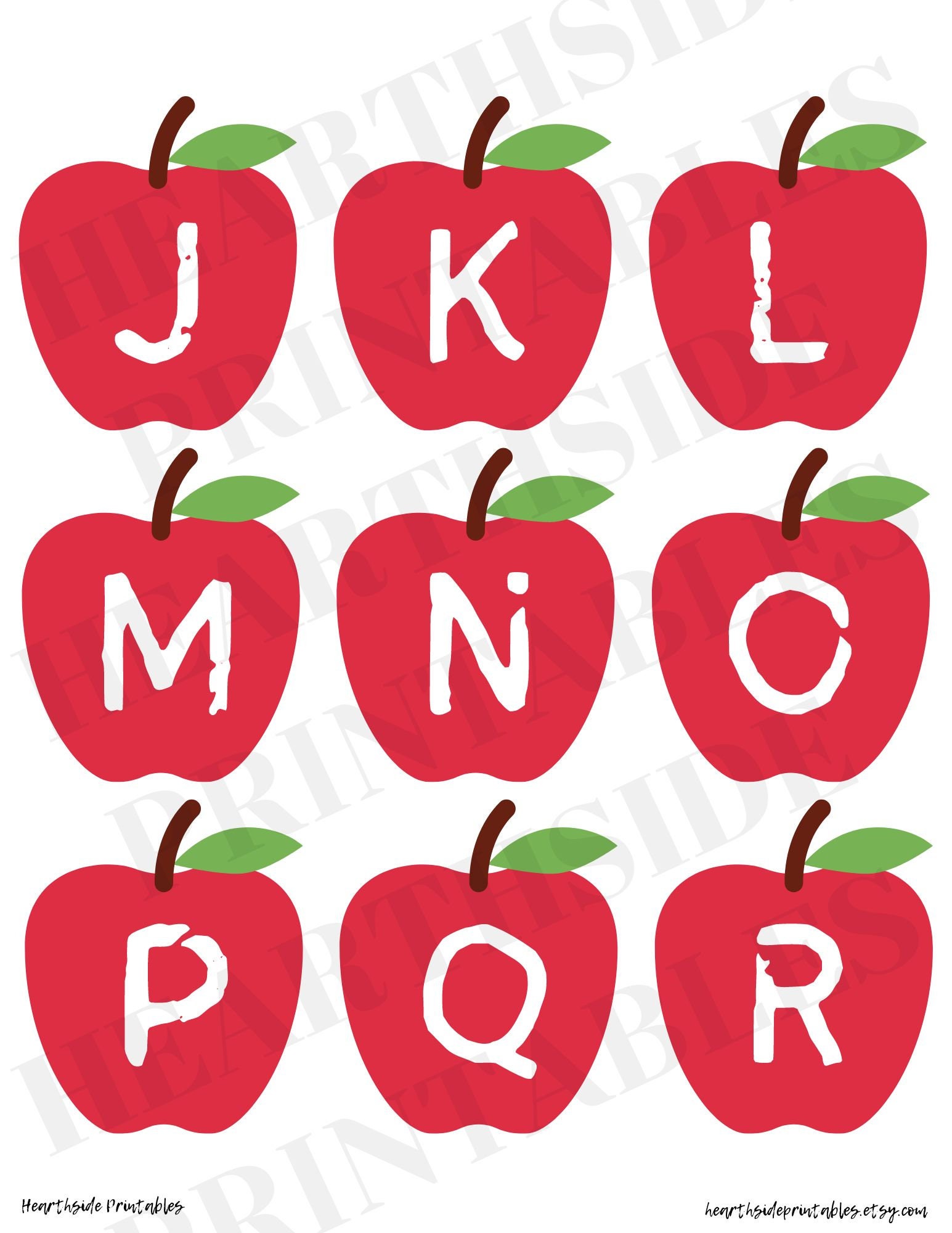 Apple Alphabet Cards Printable - Apple Unit, Homeschool Printables ...