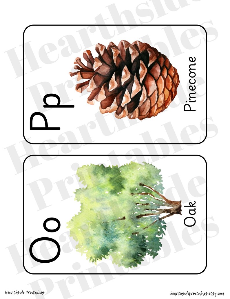 Nature Inspired Alphabet Cards - Cottage Core, Homeschool, Nature ...