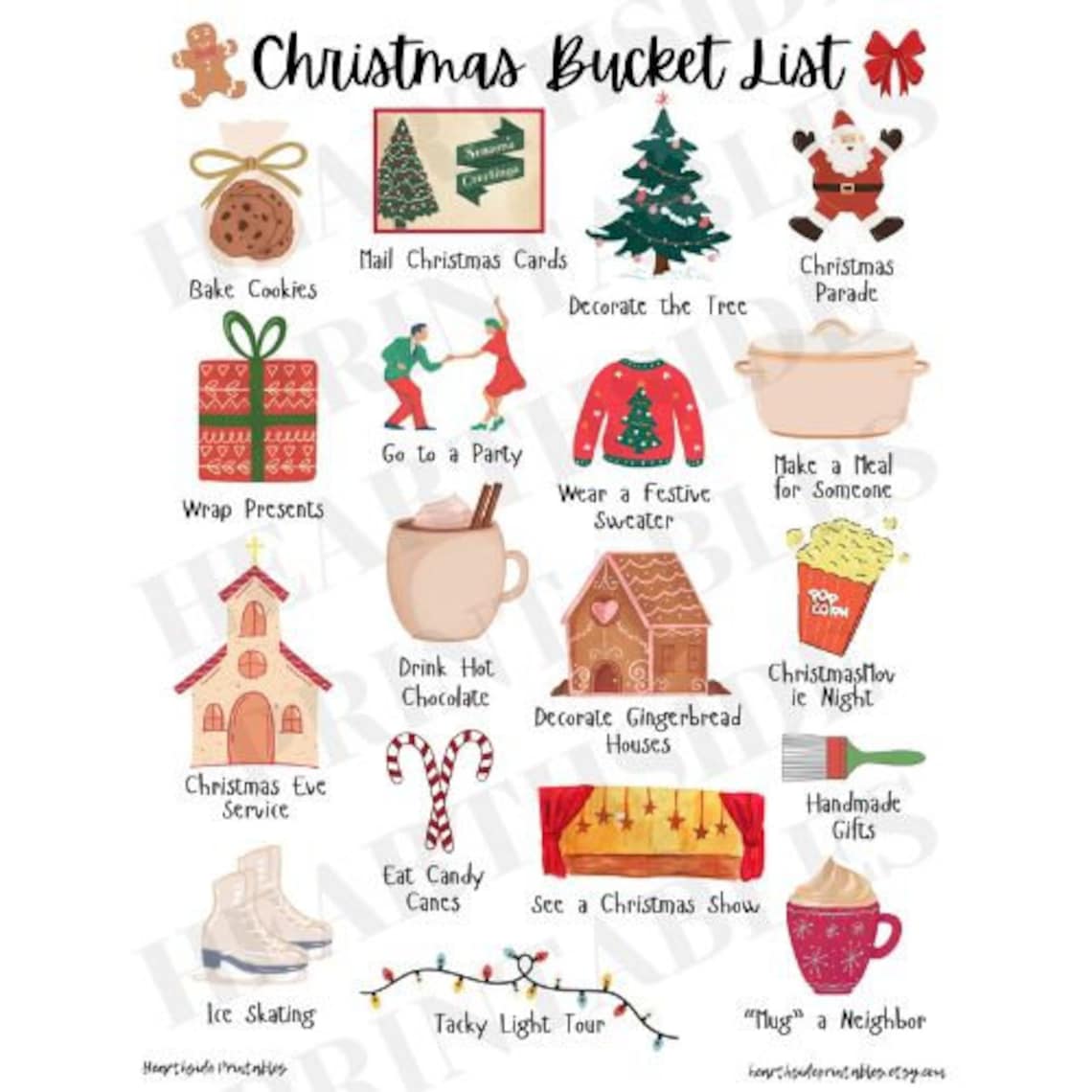 Christmas Bucket List Printable - Christian, Family Activities ...