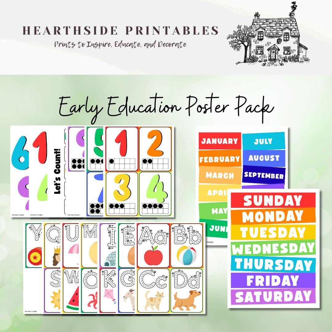 Early Education Printable Poster Pack - Rainbow, Homeschool, Preschool ...